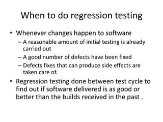 Software Testing Regression Testing PPT