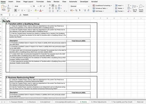 Uae Corporate Tax Return Template Excel Updated Version Bespoke Accounting
