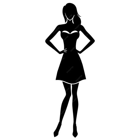 Premium Vector A Slim And Sexy Woman Standing Pose Vector Silhouette