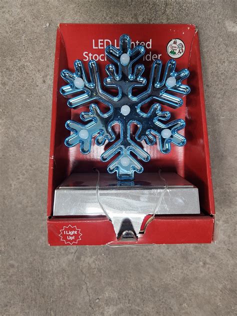 Led Lighted Snowflake Christmas Stocking Holder
