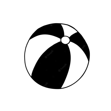 Premium Vector Pink Beach Ball In Outline Doodle Style Vector
