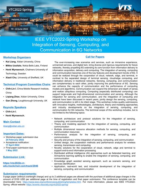 pdf [call for papers] ieee vtc2022 spring workshop on integration of
