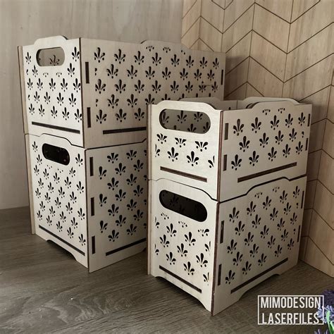 Stacking Pattern Basic Boxes Crates Baskets For Etsy