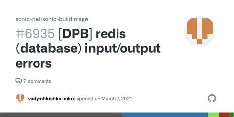 Dpb Redis Database Input Output Errors Issue Sonic Net