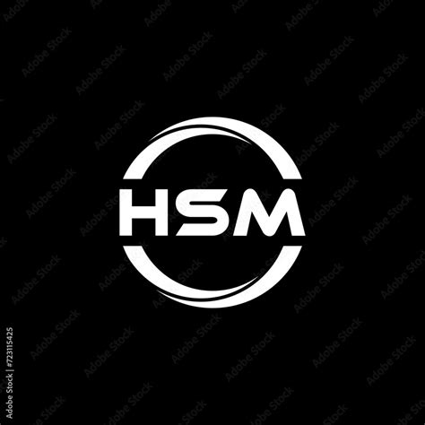 Hsm Letter Logo Design With Black Background In Illustrator Cube Logo