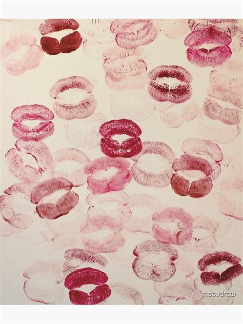 Kisses Pattern Red Pink Lipstick Aesthetic Pinterest Coquette Dollette
