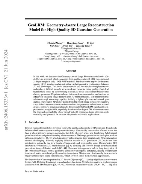 Pdf Geolrm Geometry Aware Large Reconstruction Model For High