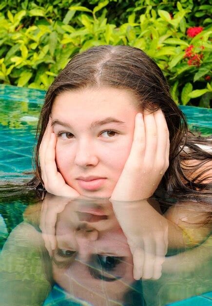 Premium Photo Portrait Of Girl In Swimming Pool