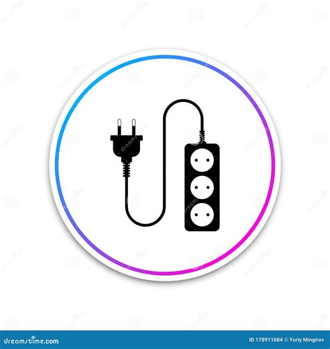 Electric Extension Cord Icon Isolated On White Background Power Plug Socket Stock Vector
