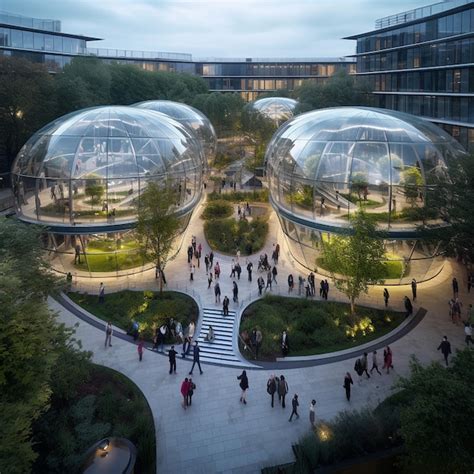 Premium Ai Image A Building With A Large Glass Dome Shaped Object In