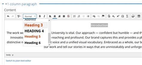 How To Use Headings University Marketing
