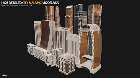 High Detailed City Buildings Model Pack Blender Market