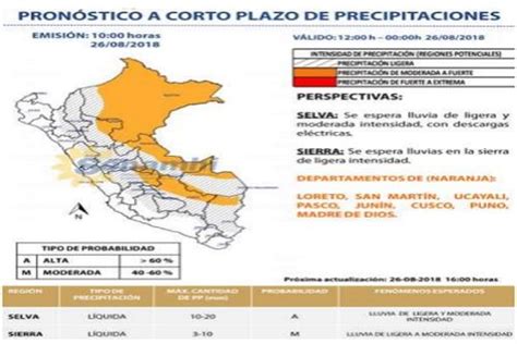 Lluvias Ligeras A Moderadas Prevén En La Selva Hasta La Medianoche
