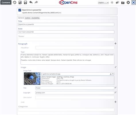 Form Based Content Editor