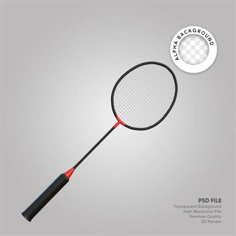 Premium Psd 3d Illustration Of Badminton Racket