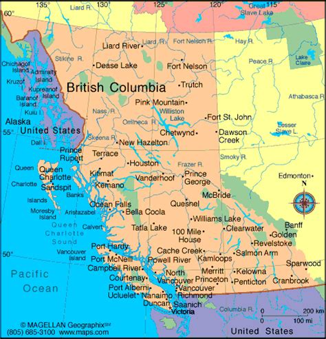 Map Of British Columbia Canada