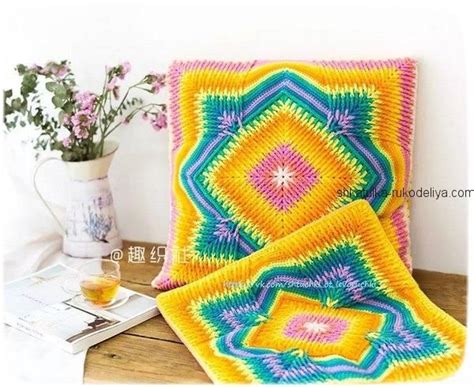 Чехол на подушку крючком Вязаные подушки Вязаный дом Вязанные крючком подушки