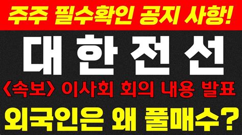 대한전선 주식콜센터 외국꼐증권사 목표가 15만원 외국인들 왜 계속 매집중 대한전선주가 대한전선 대한전선대응