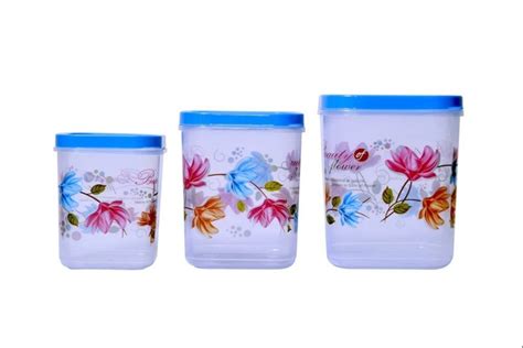 Transparent Plastic Square Container Pc Set ML At Kathwada Ahmedabad