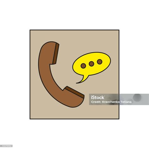 핸드셋 전화 메시지가있는 버튼 거품을 말하십시오 전화 표지판 호출 기호입니다 채팅 메시지 아이콘입니다 벡터 일러스트레이션 스톡 이미지 3차원 형태에 대한 스톡 벡터 아트 및