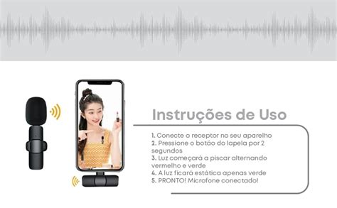 Microfone Lapela Wireless Sem Fio Compativel Android Usb C Type C
