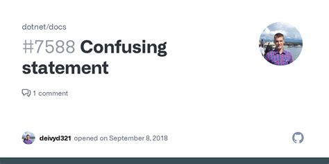 Confusing Statement · Issue 7588 · Dotnetdocs · Github