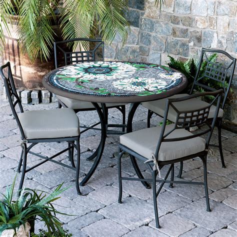 Azula Mosaic Patio Set Neille Olson Mosaics Iron Accents
