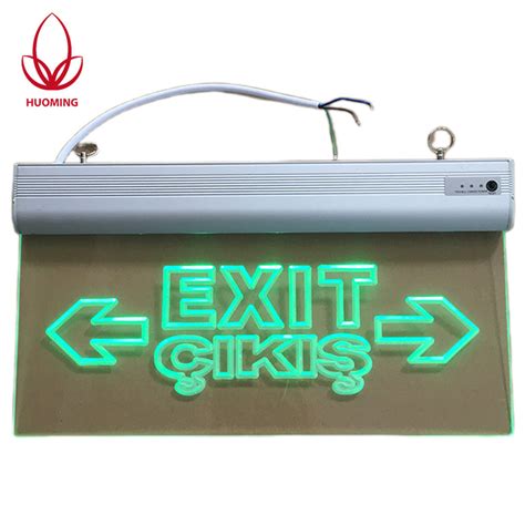 Led Safety Exit Automatic Rechargeable Carved Acrylic Exit Signs