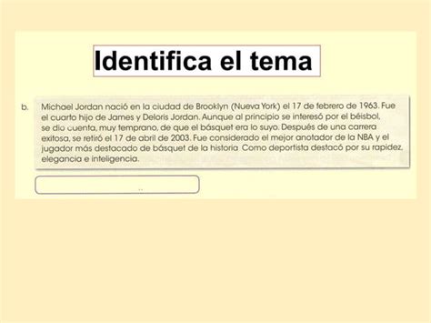 Mas Ejercicios Identificar Tema PPT