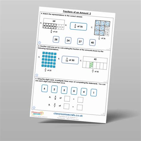 Year 3 Fractions Of An Amount 2 Homework Resource Classroom Secrets