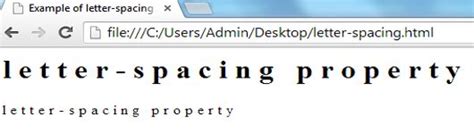 css letter spacing property