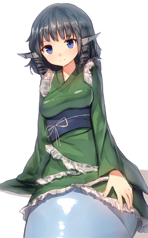 Safebooru Blue Eyes Blue Hair Drill Hair Frilled Kimono Frills Head