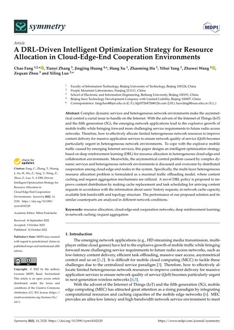 Pdf A Drl Driven Intelligent Optimization Strategy For Resource
