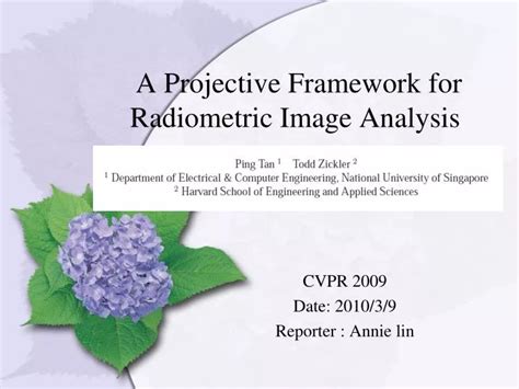 Ppt A Projective Framework For Radiometric Image Analysis Powerpoint Presentation Id2729896