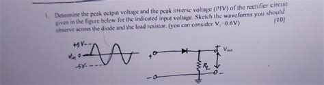 solved 1 determine the peak output voltage and the peak
