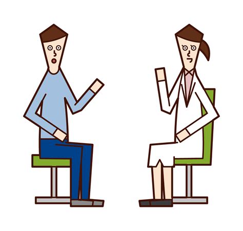 방문 환자 남성의 그림 무료 일러스트 소재집 Kukukeke