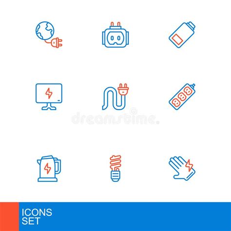 Set Line Electric Glove Led Light Bulb Kettle Extension Smart Tv Plug Battery Charge And