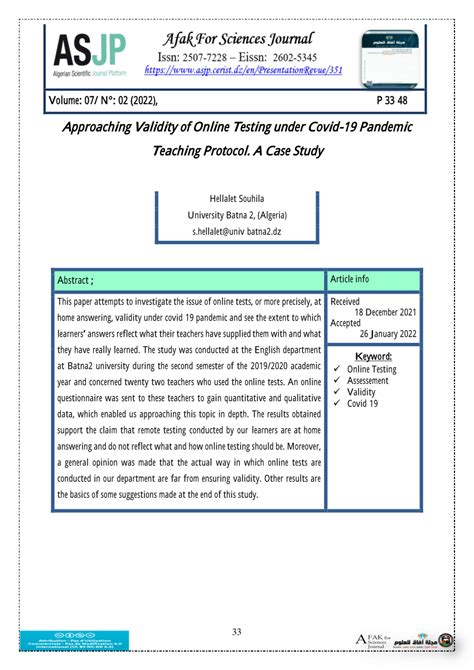PDF Approaching Validity Of Online Testing Under Covid Pandemic Teaching Protocol A Case Study