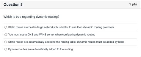 Solved Question Pts Which Is True Regarding Dynamic Chegg