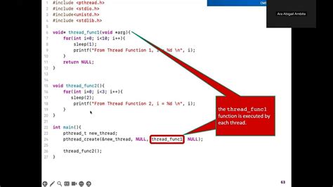 2 Example Of Creating Threads With Pthreads Youtube