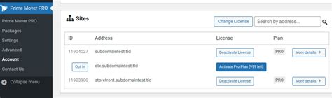 prime mover pro how to deactivate licenses inside your freemius