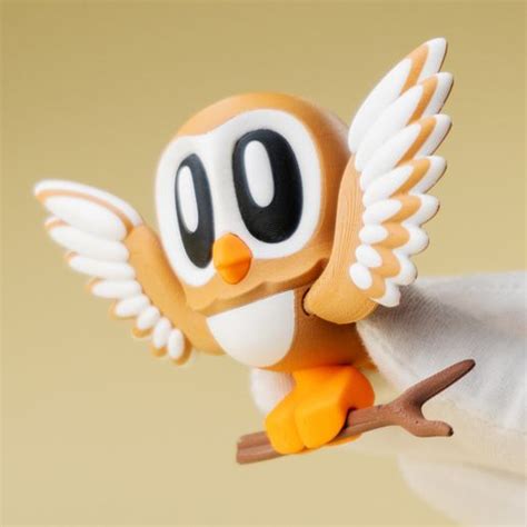 🦉 Blob Owl Modular Mini Articulated Art Toy・ 3d File For 3d Printing