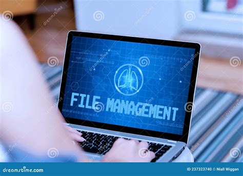 Text Caption Presenting File Management Business Showcase Computer