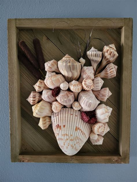 Seashell Wall Art Coastal Nautical Beach Decor Seashell Flowers