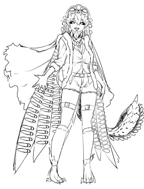 「擬人化バゼルギウスちゃん、色塗って清書したいね。 どこまでも追ってくる狂愛少女。」えんどーの漫画