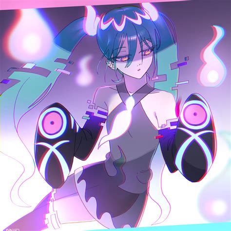 Hatsune Miku And Ghost Miku Pokemon And 2 More Drawn By Kiki1109