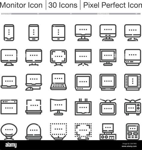 Monitor Line Icon Set Stock Vector Image Art Alamy