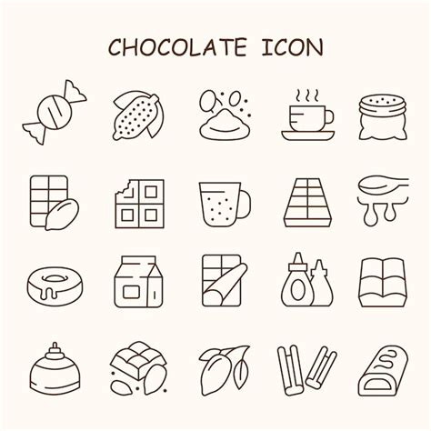 Premium Vector Chocolate Icon Set