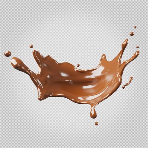 Salpicos De Chocolate Isoladorenderização 3d Com Traçado De Recorte
