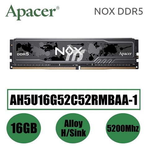 Apacer Nox Ddr5 5200mhz Gaming Ram 8gb 16gb Shopee Malaysia